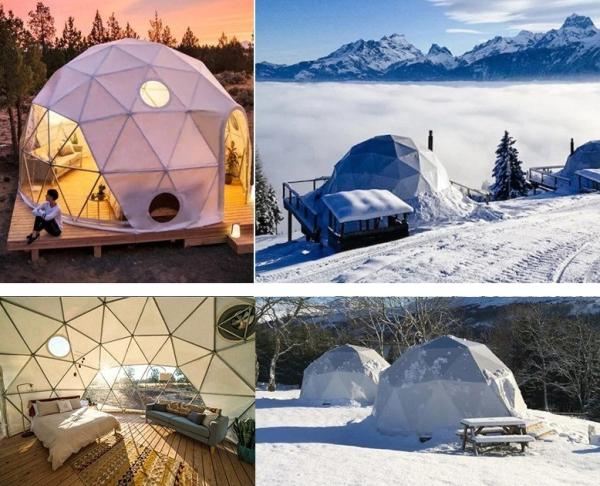 Quality Farmhouse Outdoor Round Glamping Dome Tent with Customized Color Luxury House for sale