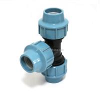 China ISO14001 Blue HDPE Compression Fittings Coupling For Poly Pipe for sale