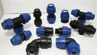 China ISO14001 Blue HDPE Compression Fittings Coupling For Poly Pipe for sale