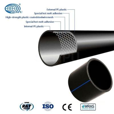 China Malha de aço aprimorada para água PE 80 tubo HDPE antirachadura à venda