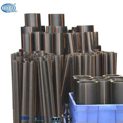 China Multifunctionele 63mm Dia HDPE Pijp PE100 Polypijp Gele Streep Met hoge weerstand Te koop