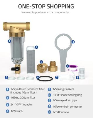 Cina Cleanable Purifier Pipe Sediment Faucet Tap Water Pre Filter Central Purifier System in vendita