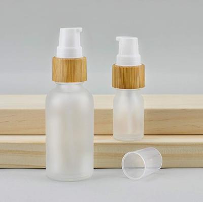 China 30ml Frosted Glass Lotion Bottle Travel Pump Bottles cosmetic glass bottle for sale