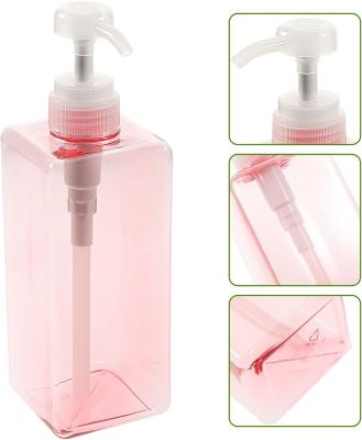 Cina 650ml Empty Pink Shampoo Shower Gel Bottle Plastic Pet Cosmetic Bottle Container in vendita