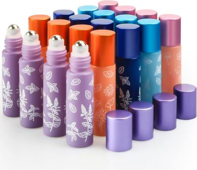 Cina 10 ml di rotolo di vetro su bottiglia con sfere a rulli in acciaio inossidabile, tappo in alluminio metallico in vendita