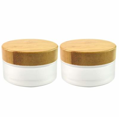 China Berijpte van het Bamboe Kosmetische Containers van de Glasroom 50g 15g 30g van de het Glaskruik de Zorghuid Te koop