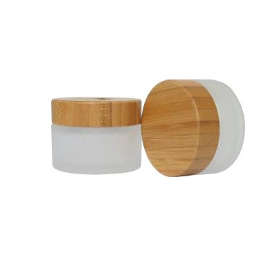 China Berijpte van het Bamboe Kosmetische Containers van de Glasroom 50g 15g 30g van de het Glaskruik de Zorghuid Te koop