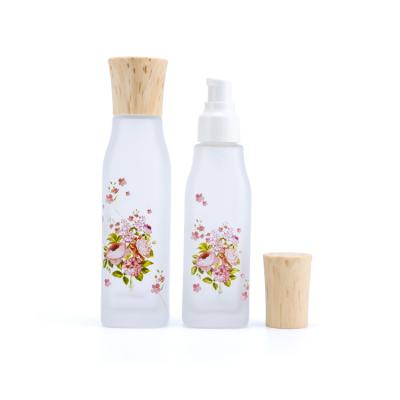 China 20 410 20mm Frosted Glass Cream Jar 30ml Essential Oil Bottles 50g for sale
