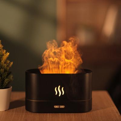 China Wholesale Customized Ultrasonic 3d Fire Fragrant Air Humidifier Home Essentials Room Yoga Essential Oil  Flame Aroma Diffuser for sale