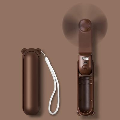 China LED Torch Power Bank Output Rechargeable USB Portable Cooling Personal Table Pocket Mini Foldable Handheld Fan for sale