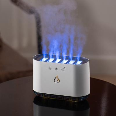 China NEW Music Dynamic 7 Colorful Lighting Large Fashion Fog Cool Misting Personal Machine Smart Flame Humidifier for sale