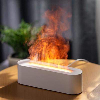 China Flame Atmosphere Lamp Aroma Diffuser Essential Oil Diffuser 2024 NEW Produces Ultrasonic 7 Colors Fire Air Humidifier for sale