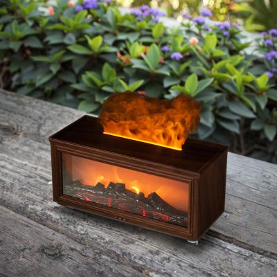 China Home Creative Portable 280ml Bonfire Aroma diffuser USB Colorful Light Remote Control Simulated Fireplace Nebulizing Diffuser for sale