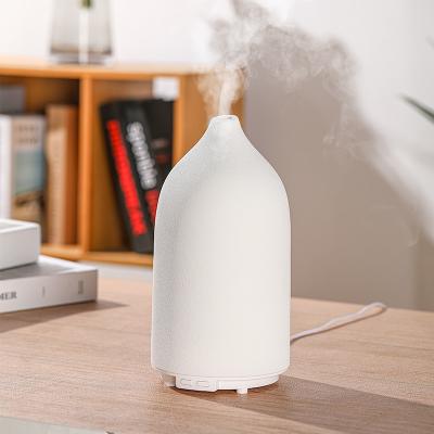 China Ceramic Shell Aroma Diffuser with 3 Spray Modes, 2/4/8H Timer LED Indicator, Warm Yellow & 7-Color LED Lights for sale