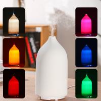 China Ceramic Shell Aroma Diffuser with 3 Spray Modes, 2/4/8H Timer LED Indicator, Warm Yellow & 7-Color LED Lights for sale