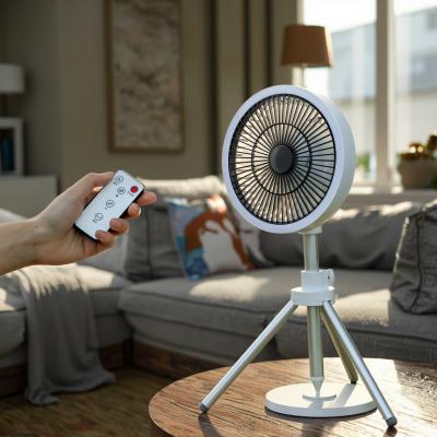 China Desktop Fan Outdoor Essential Desktop Fan 10000mAh Long Battery Life Rechargeable Camping Fan with Remote Control and Light for sale