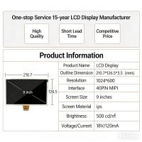 China 9 Inch IPS TFT LCD Display 1024x600 40PIN for Industrial Embedded Systems for sale