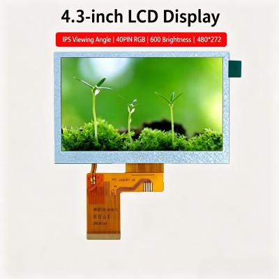 China 4.3-inch 480*272 TFT LCD Screen with IPS Viewing Angle, RGB 40-pin Interface, for Automotive Electronics. for sale