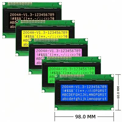 China COB2004A YD STN LCD Screen 20x4 Character Display Blue Screen 5V Module 98x60 Industrial Dot Matrix LCD Display for sale