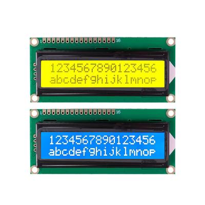 China Wholesale HEXING Brand STN LCD Display Module Blue/Yellow Green 8 Bit Parallel 3.3V 18 Pin 16x2 Character Type ST7066U Driver IC for sale