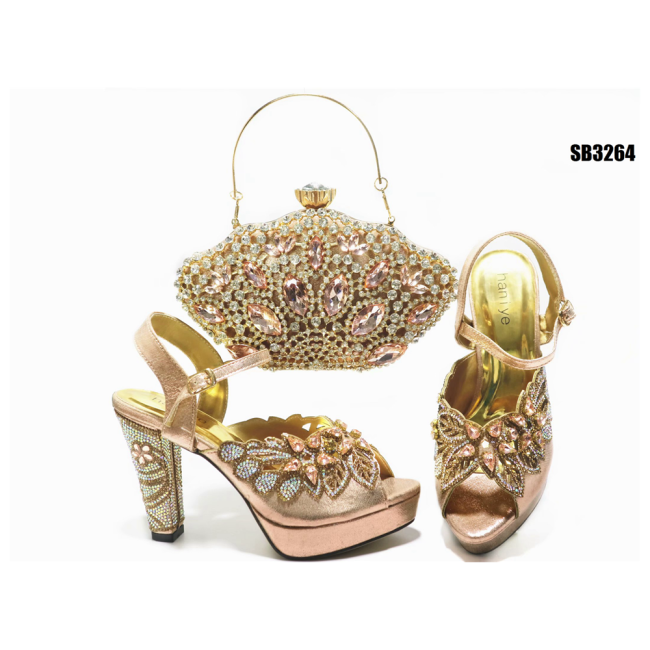 Modern Novel Design China Wholesale African Shoe And Bag Set
