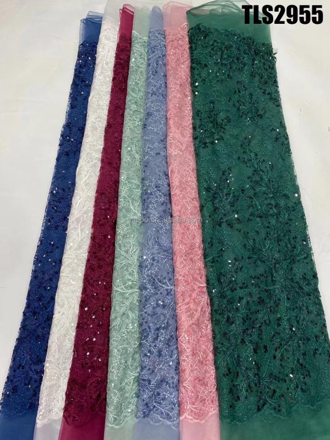 manufacturer good price mesh lace fabric african lace fabric fashion sequin lace mesh fabric for wedding apparel & accessories