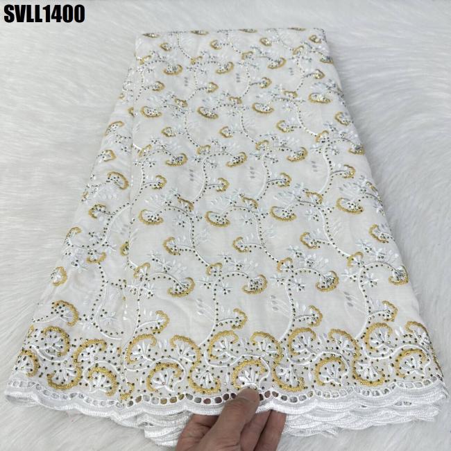 2023 New design British Austrian high quality swiss voile lace with stone for elegant women's wedding dresses and parties