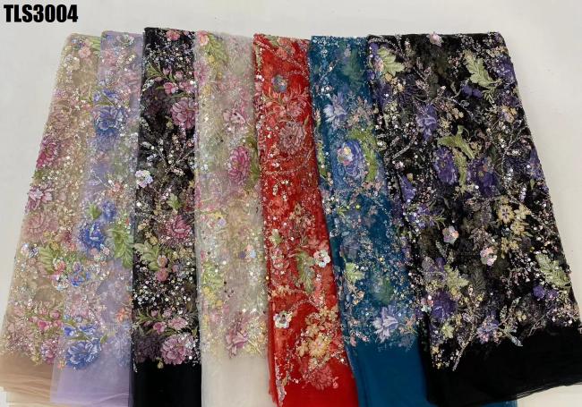 High quality african french lace fabric net sequins lace bridal wedding dress tulle lace Ghana dress women clothing party