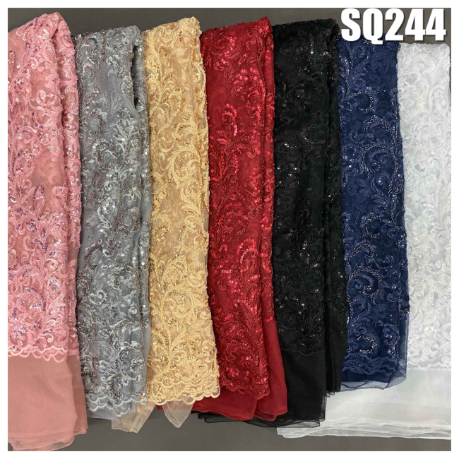 Modern Novel Design Factory Manufacturer Black Embroidery Fabric