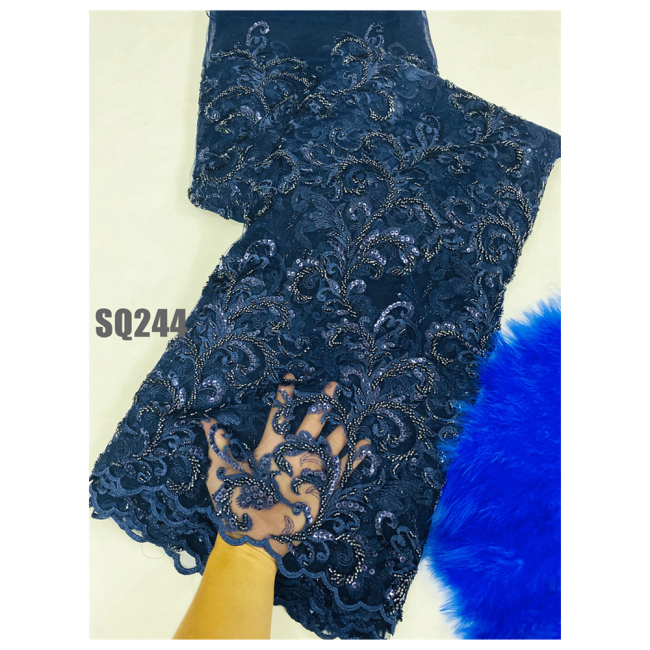 Modern Novel Design Factory Manufacturer Black Embroidery Fabric