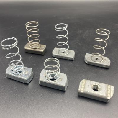 China Custom Long Spring Metal Steel m6 m8 m12 Channel Spring Nuts for sale