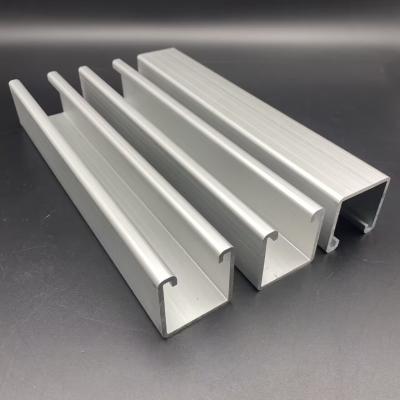 Cina Custom Slotted Plain Aluminum C Profile for Solar Mounting System in vendita