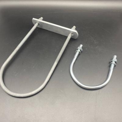 China Wholesale Hot Dipped Galvanized Round Head U Bolt with Plate for sale