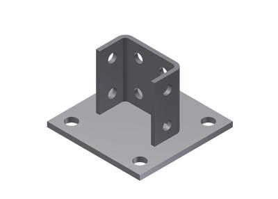China Electrical Galvanized 12 Holes Custom Strut Fitting Post Base for sale
