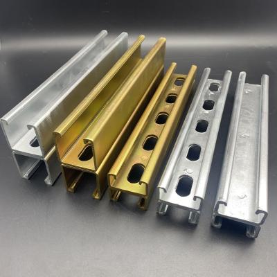 China Gold Zinc 41x41 41x82 Slotted Plain Back to Back Strut Channel for sale