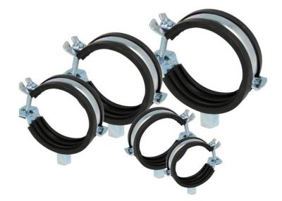 China Custom Size Zinc Plated EPDM Pipe Clamp with Rubber for sale