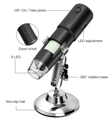 Cina microscopio della macchina fotografica dell'elettrone 480P USB di 1000X Wifi in vendita