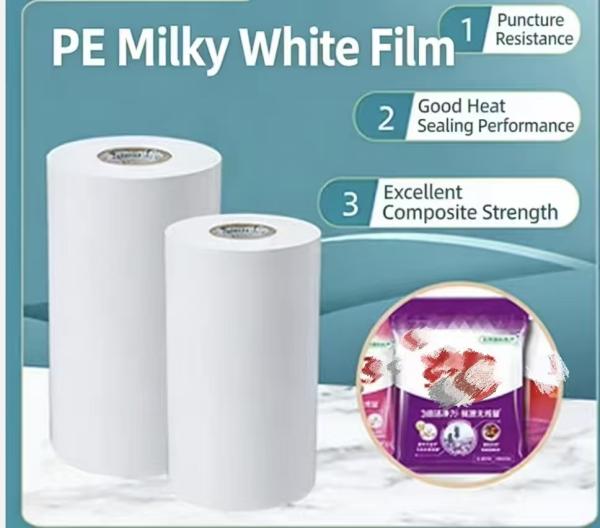 Quality PE Milky White Film  Polyethylene Composite Film, LDPE High-Pressure Virgin Material Roll Film, Food-Grade Packaging Film for sale