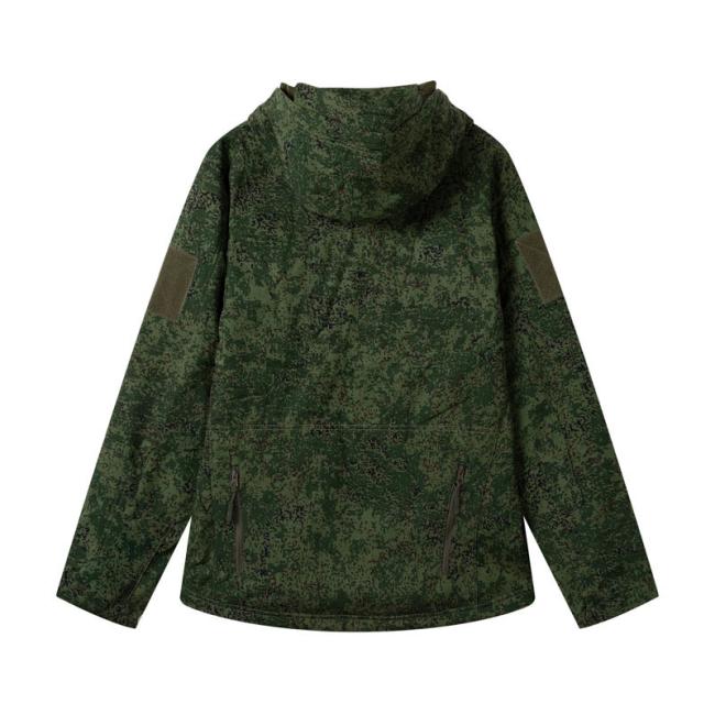 Tactical camouflage hunting jacket side view