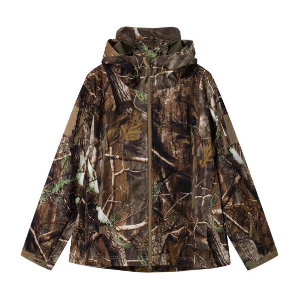 Quality Men's Fleece Lined Abrasion Resistant Wind-Resistant Camo Hunting Jacket for Outdoor Activities for sale