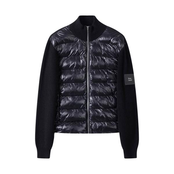 Quality Men's Hybrid Knit Bomber Jacket with Lightweight Synthetic Padding and Ribbed Stand Collar for sale