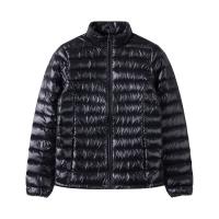 Quality Men's Ultra Light Shiny Black Wind-Resistant Down Jacket Packable Puffer Jacket for sale