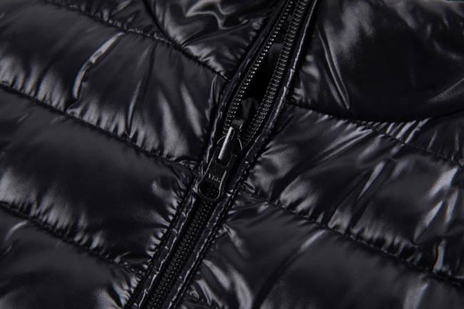 Men's Ultra-Light Down Jacket - Shiny Black - Front View