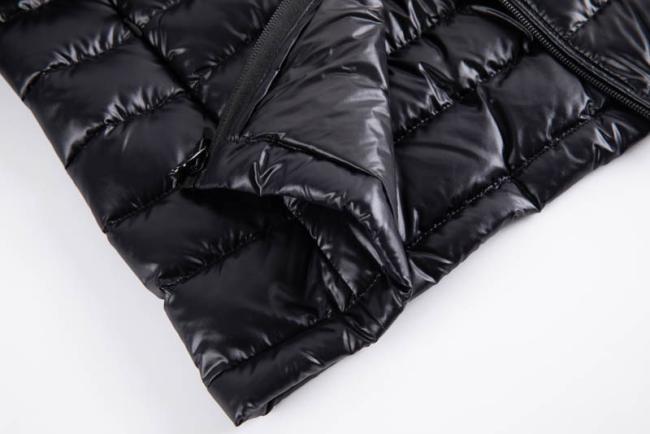 Men's Ultra-Light Down Jacket - Shiny Black - Back View