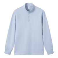 Quality Men's Ice Blue Quarter-Zip Mock Neck Performance Pullover Hoodie with Polyester for sale