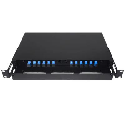 China 1u fiber patch panel,1U Fiber Patch Panel Rack Mount Optical Fiber Distribution Panel High Density Cable Management for Data Center Telecom Enterprise Network for sale
