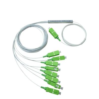 China 1x8 Fiber Optic PLC Splitter 8 Channel Low Insertion Loss For FTTH FTTB FTTx Broadcasting Sensing for sale