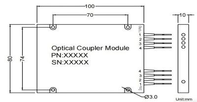 China 1550nm Polarization Maintaining Fiber Splitter 25:25:25:25 Low Insertion Loss for sale