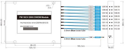 China 16CH 200G O-Band WDM PM DWDM Module Polarization Maintaining DWDM Mux Demux 1260nm 1380nm for sale