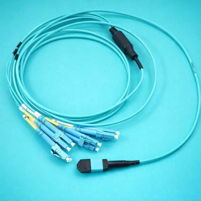 China High Density Optical Connectivity Low Loss MPO Breakout Cable For 100G Network for sale